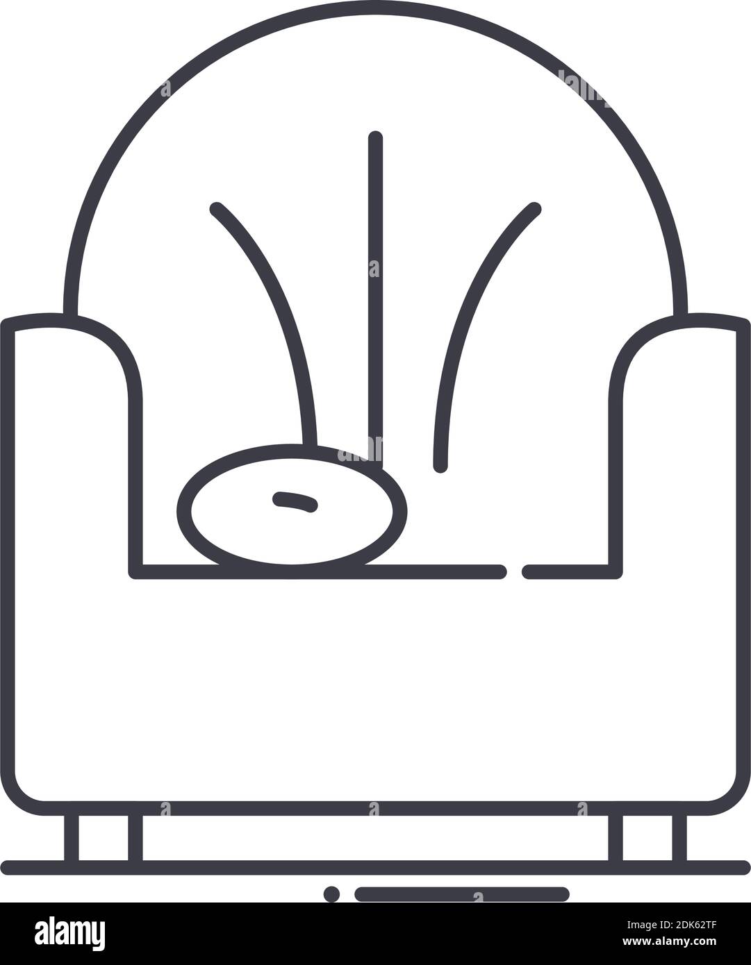 Interior sofa icon, linear isolated illustration, thin line vector, web ...