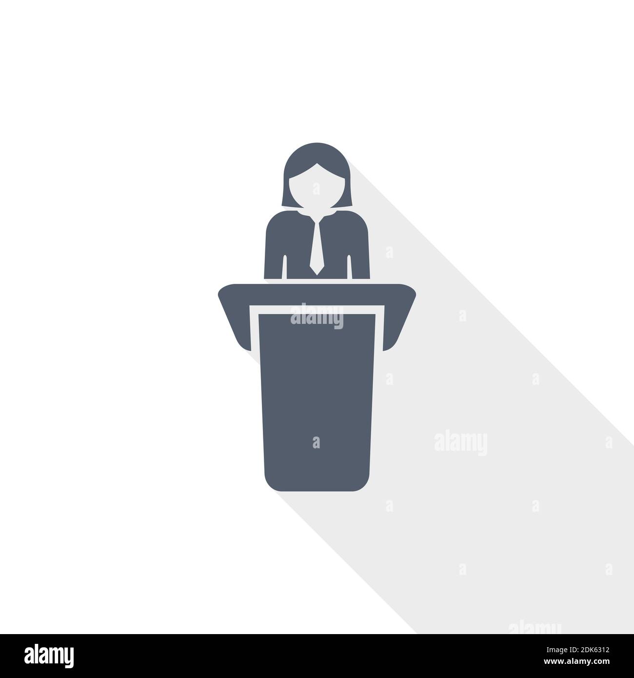 Speech vector icon, business presentation flat design illustration ...