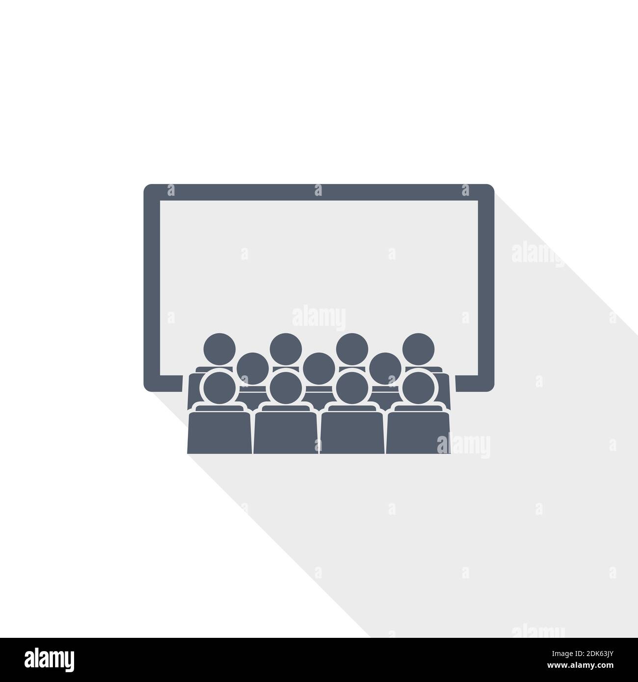 Group of people on seminar vector icon, audience concept flat design ...