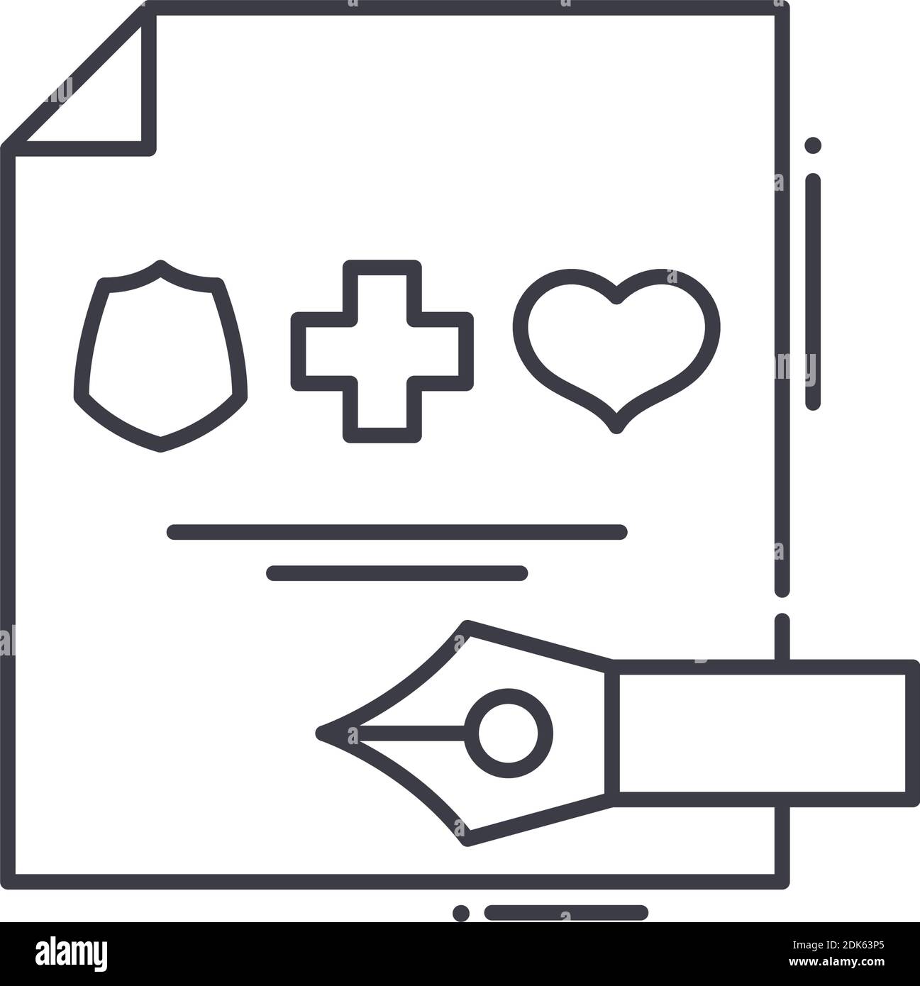 Insurance condition icon, linear isolated illustration, thin line ...