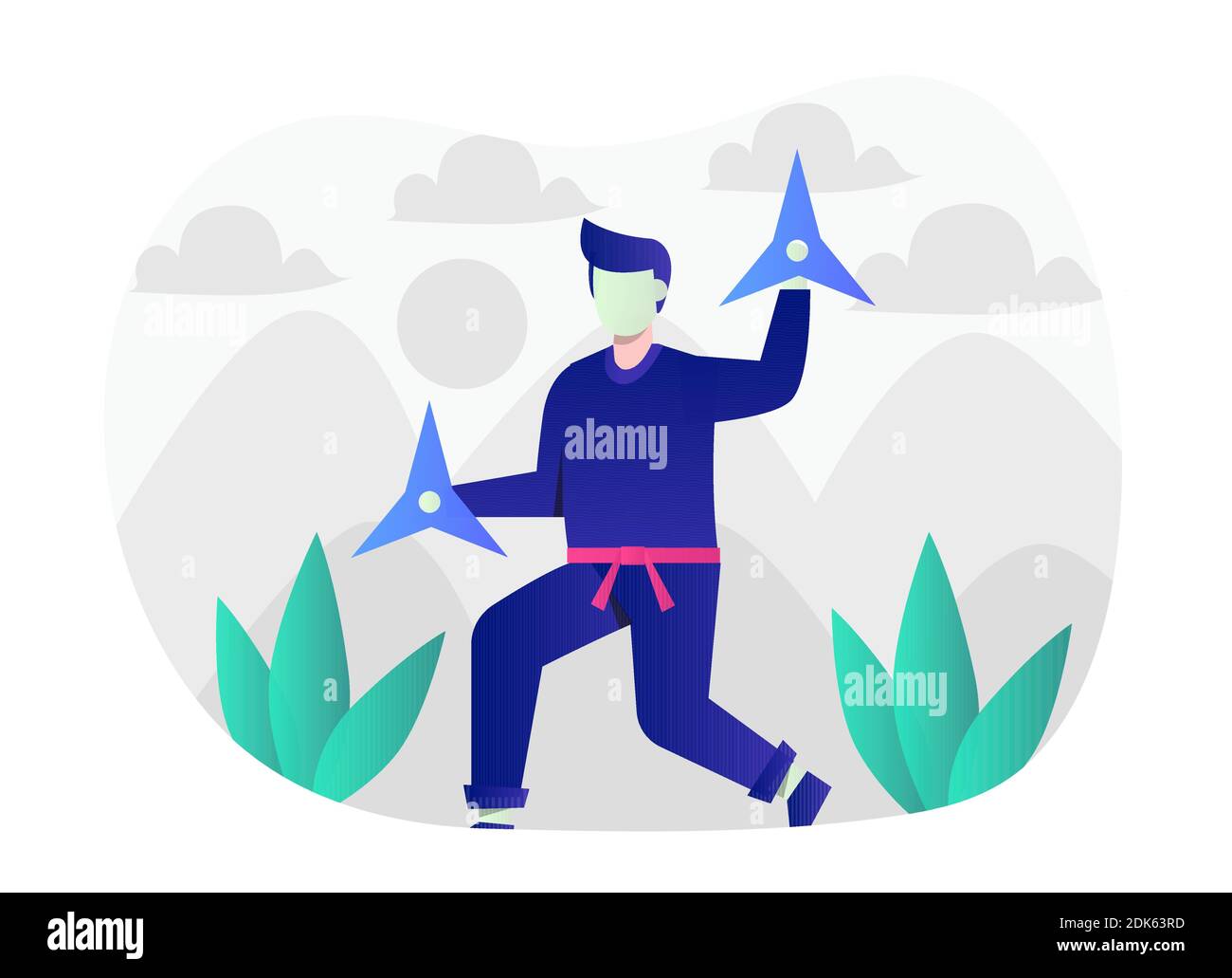 Ninja Flat Illustration Vector Graphic Stock Vector Image & Art - Alamy