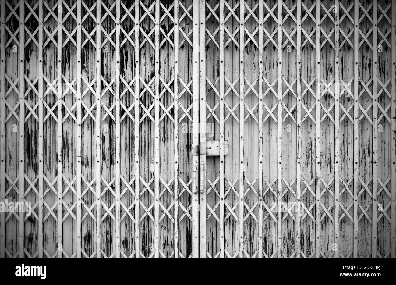 Sheet metal gate Black and White Stock Photos & Images - Alamy