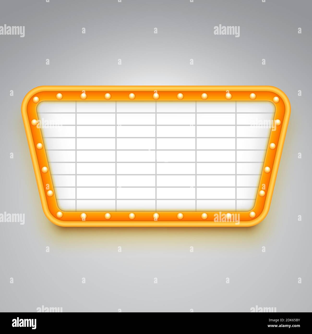 Bright wall signboard with illumination. Retro style design. Frame with ...