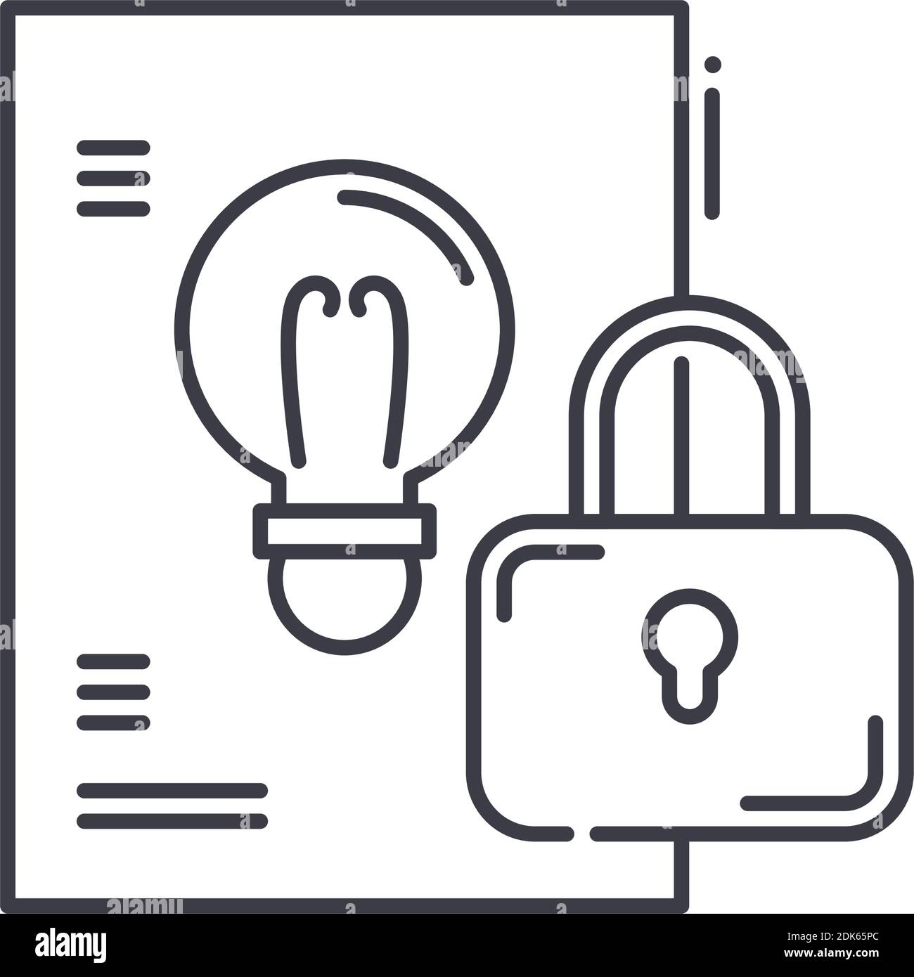 Intellectual property concept icon, linear isolated illustration, thin ...