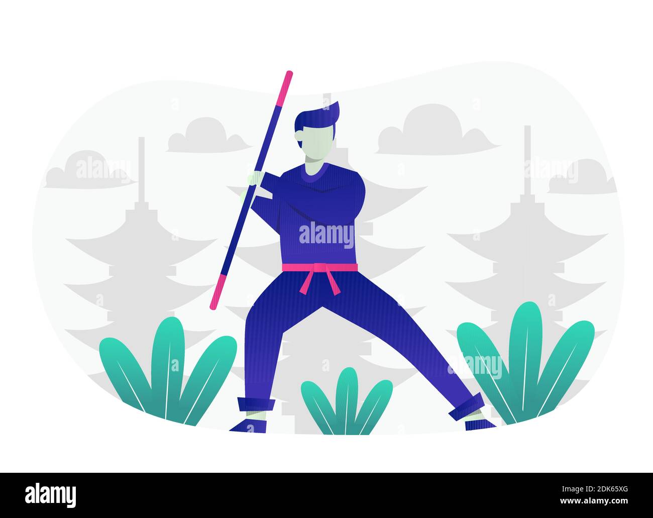 Ninja Concept Flat Illustration Vector Graphic Stock Vector Image & Art ...