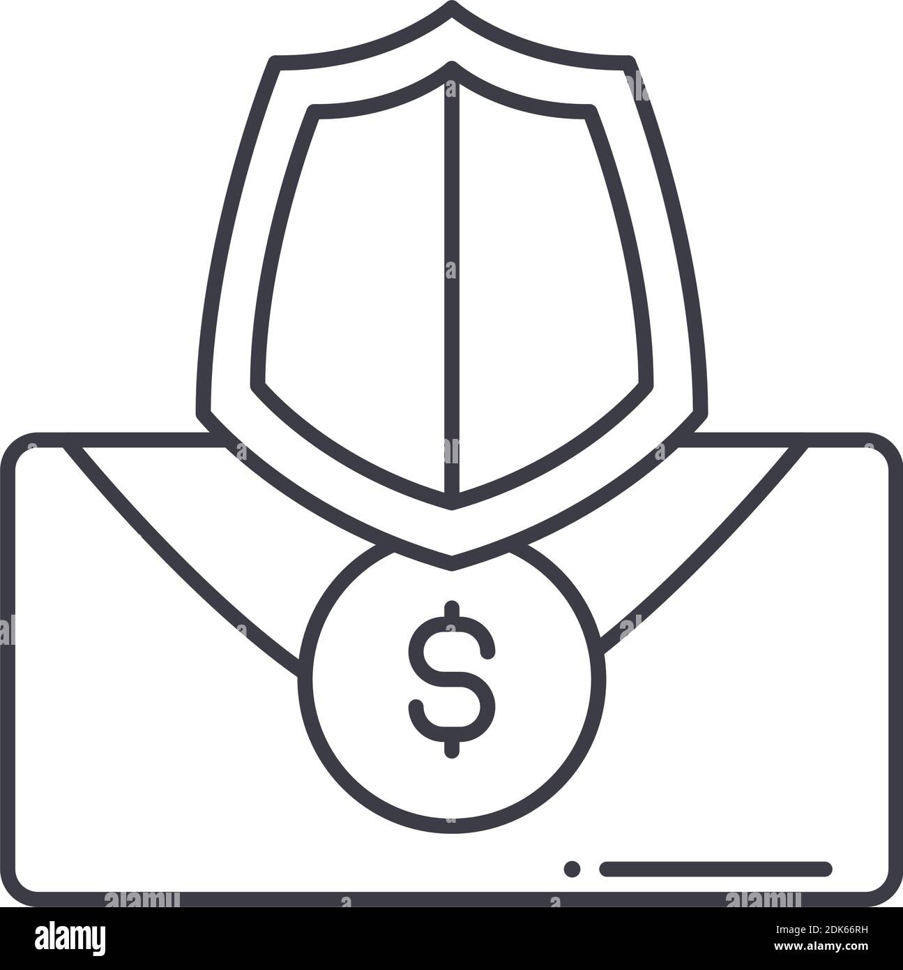 Insurance payment icon, linear isolated illustration, thin line vector ...