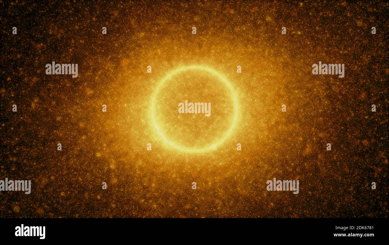Abstract particles sun solar flare particles illustration 3d render ...