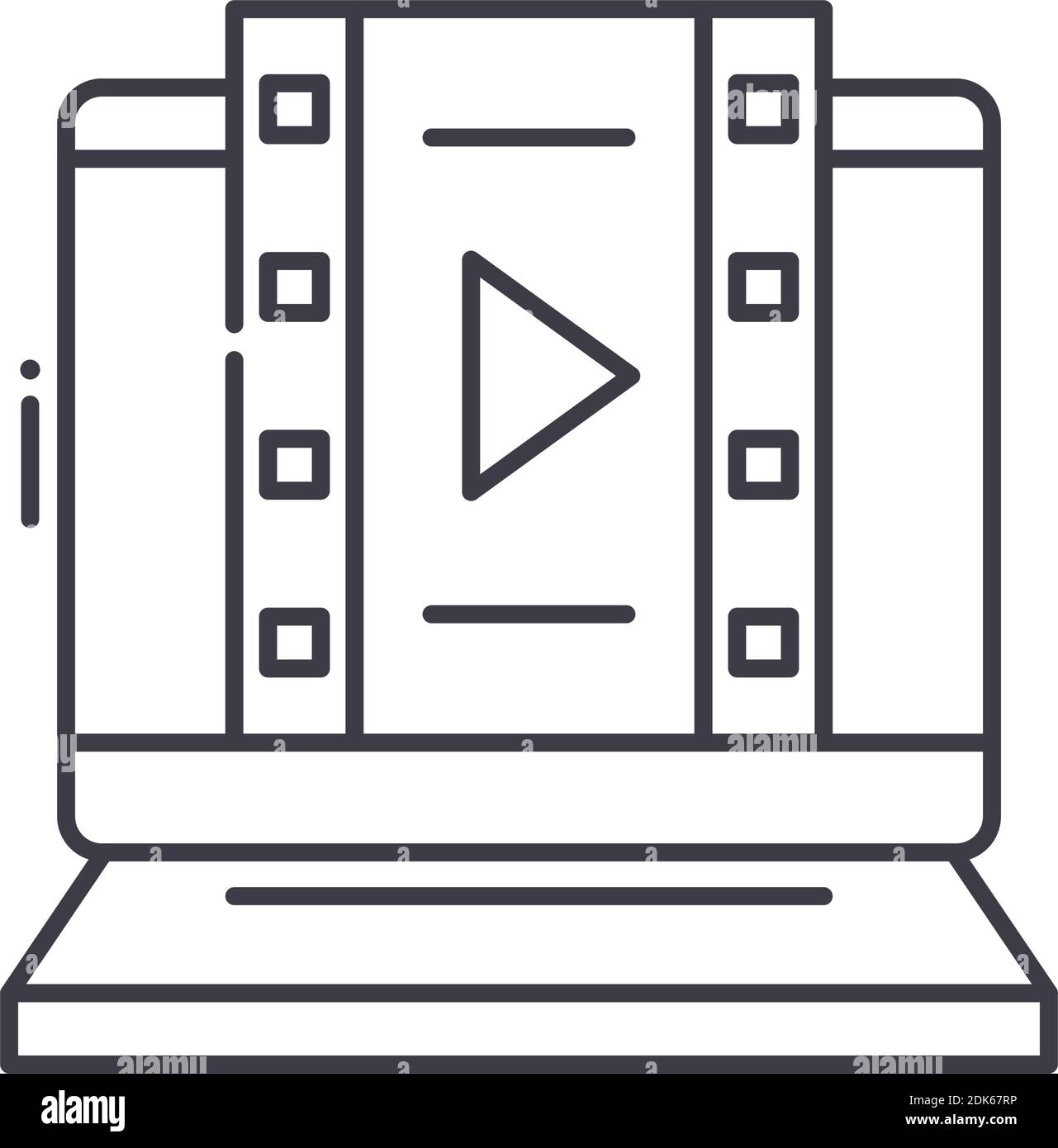 Interactive multimedia image icon, linear isolated illustration, thin ...