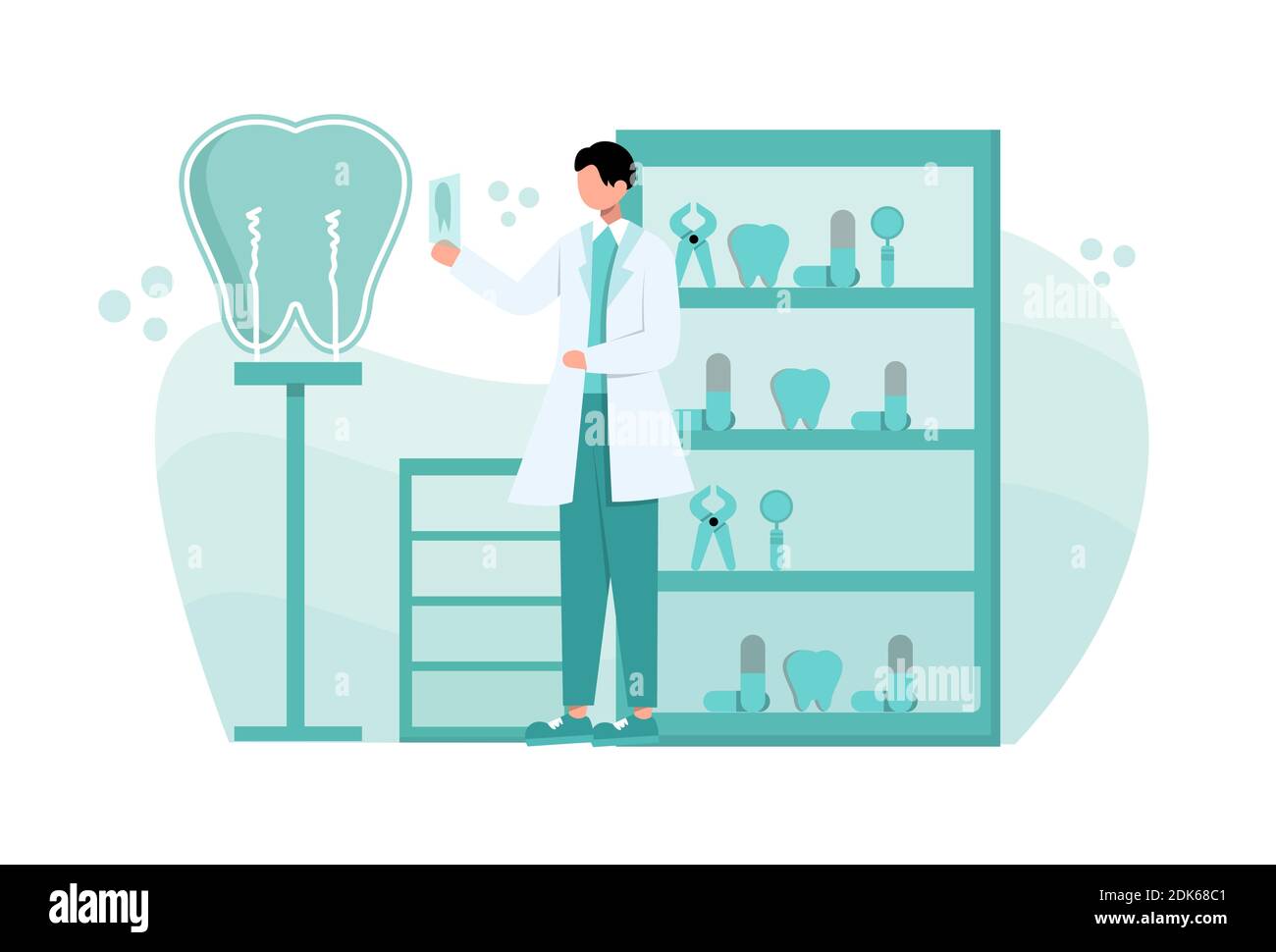 Dentist Concept Flat Illustration Vector Graphic Stock Vector Image ...