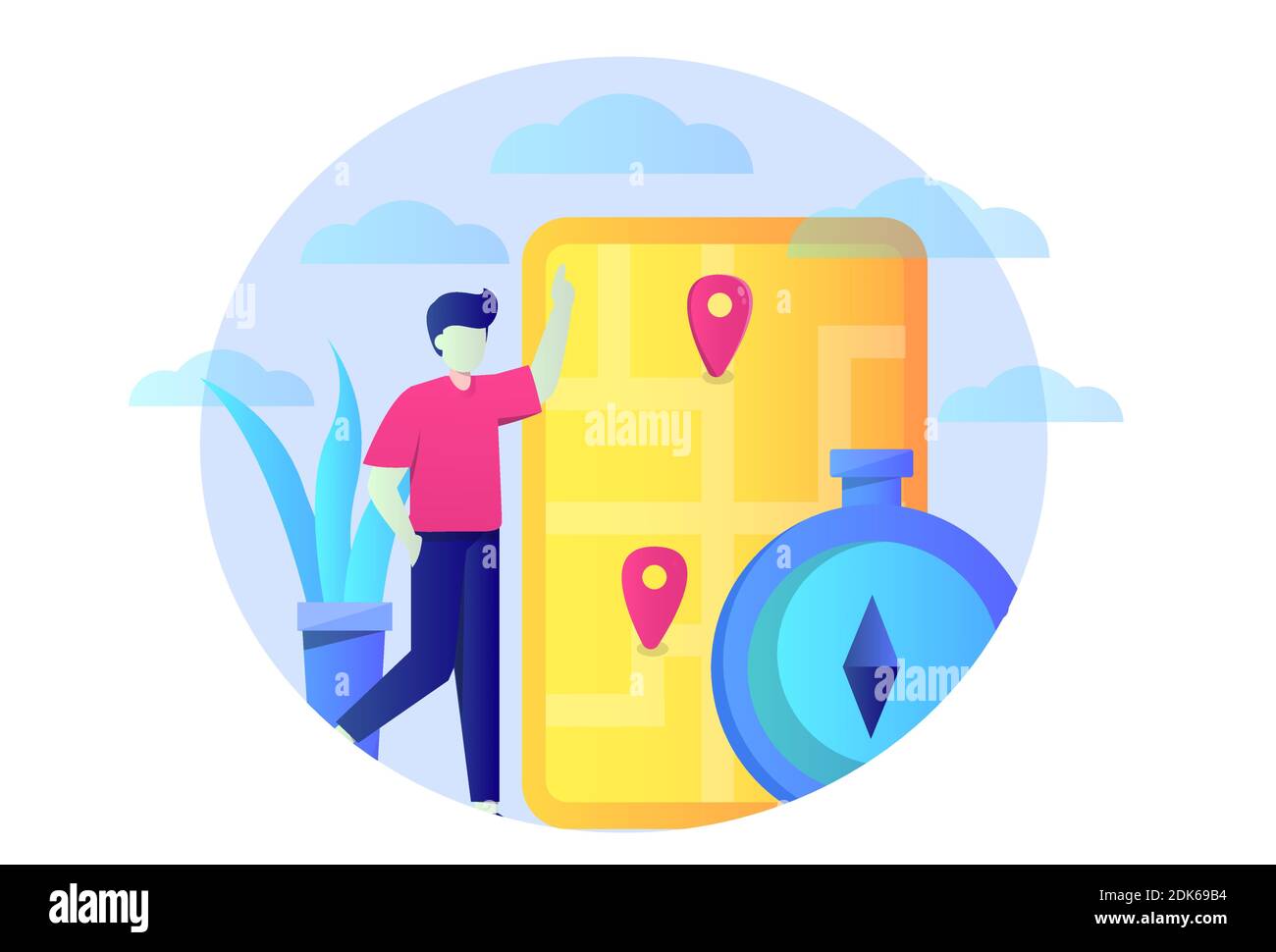 Navigation Flat Illustration Vector Graphic Stock Vector Image & Art ...