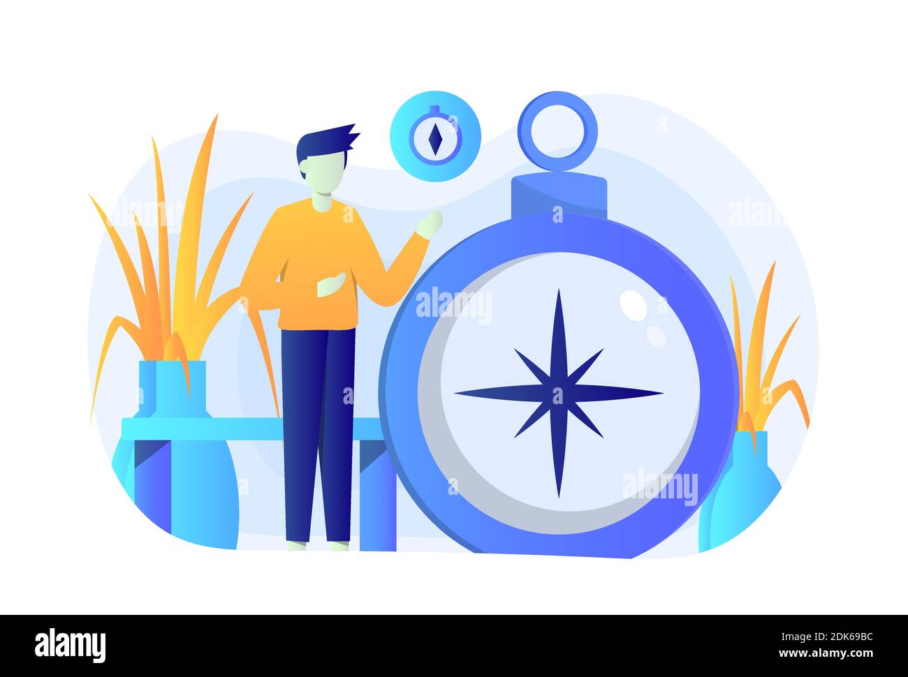 Compass Navigation Flat Illustration Vector Graphic Stock Vector Image ...