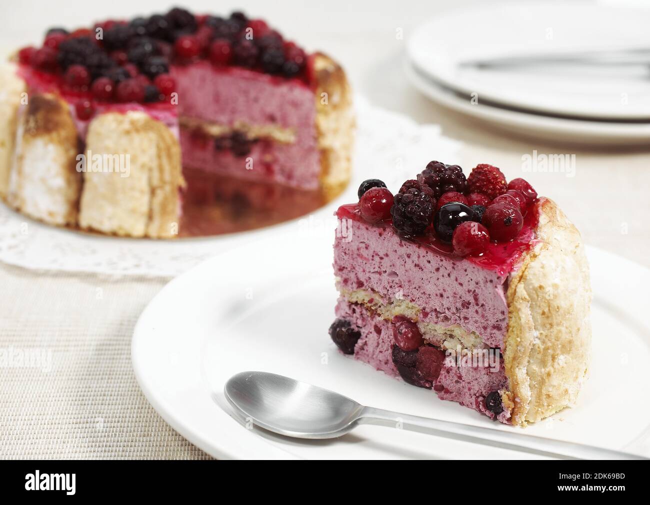 Red Fruits Charlotte Stock Photo - Alamy