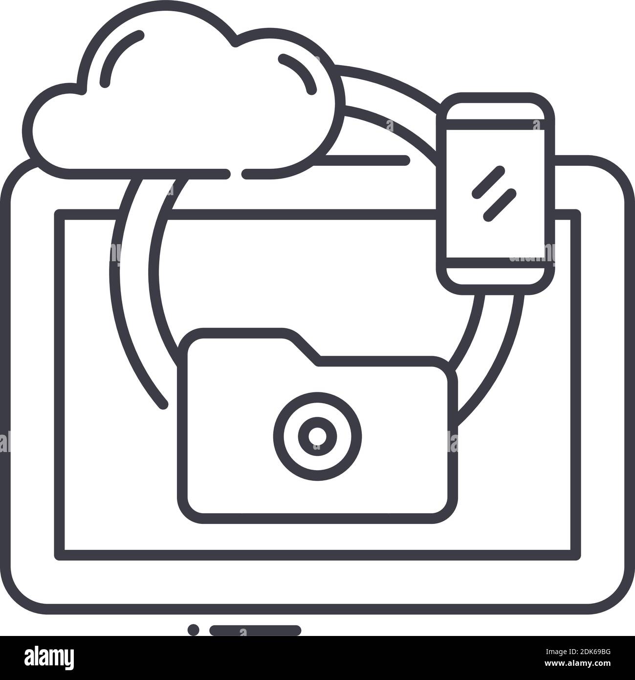 Internet technology icon, linear isolated illustration, thin line vector, web design sign ...