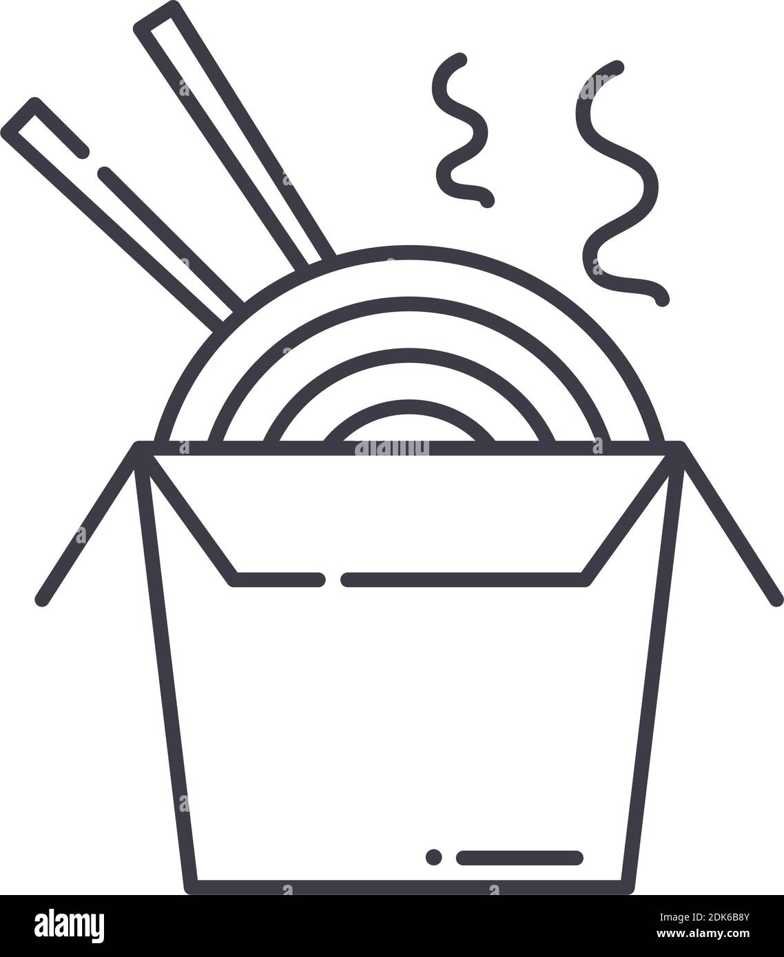 Instant noodles icon, linear isolated illustration, thin line vector ...