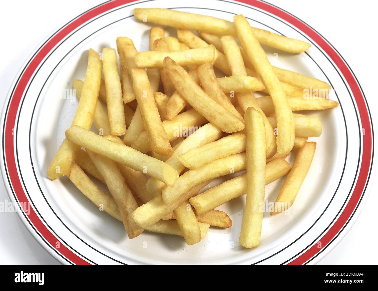 Plate with French Fries against White Background Stock Photo - Alamy
