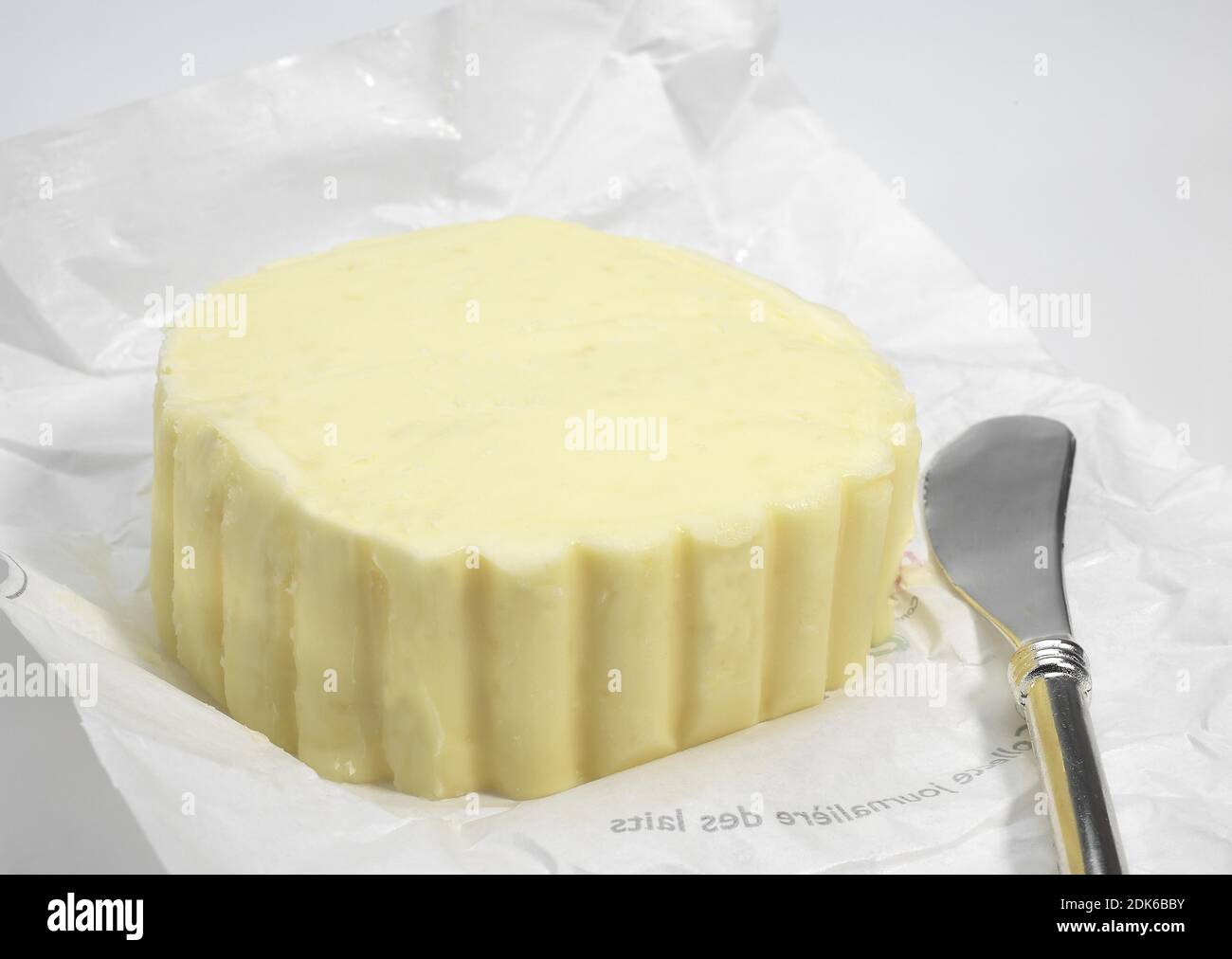 Salted Butter against White Background Stock Photo - Alamy