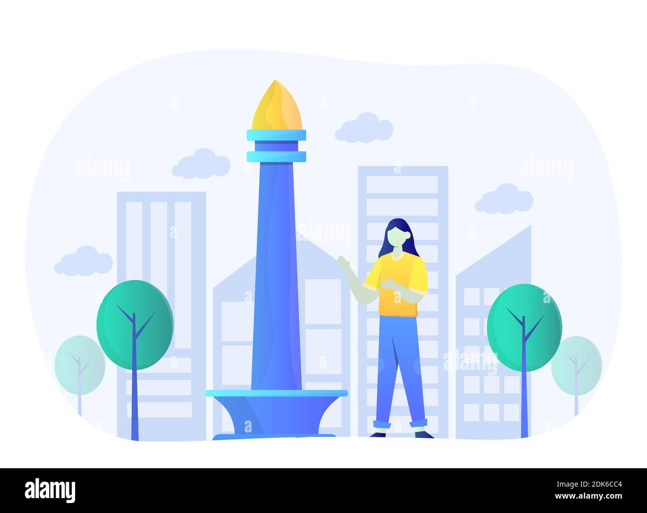 National Monument Indonesia Flat Design Vector Graphic Stock Vector ...