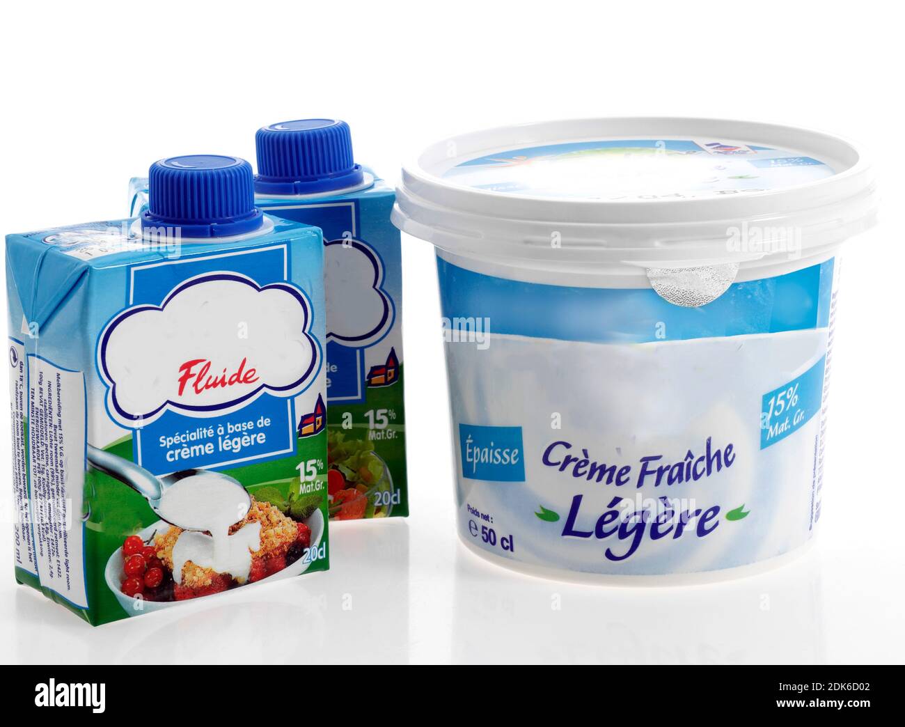 Light Fresh Cream against White Background Stock Photo - Alamy