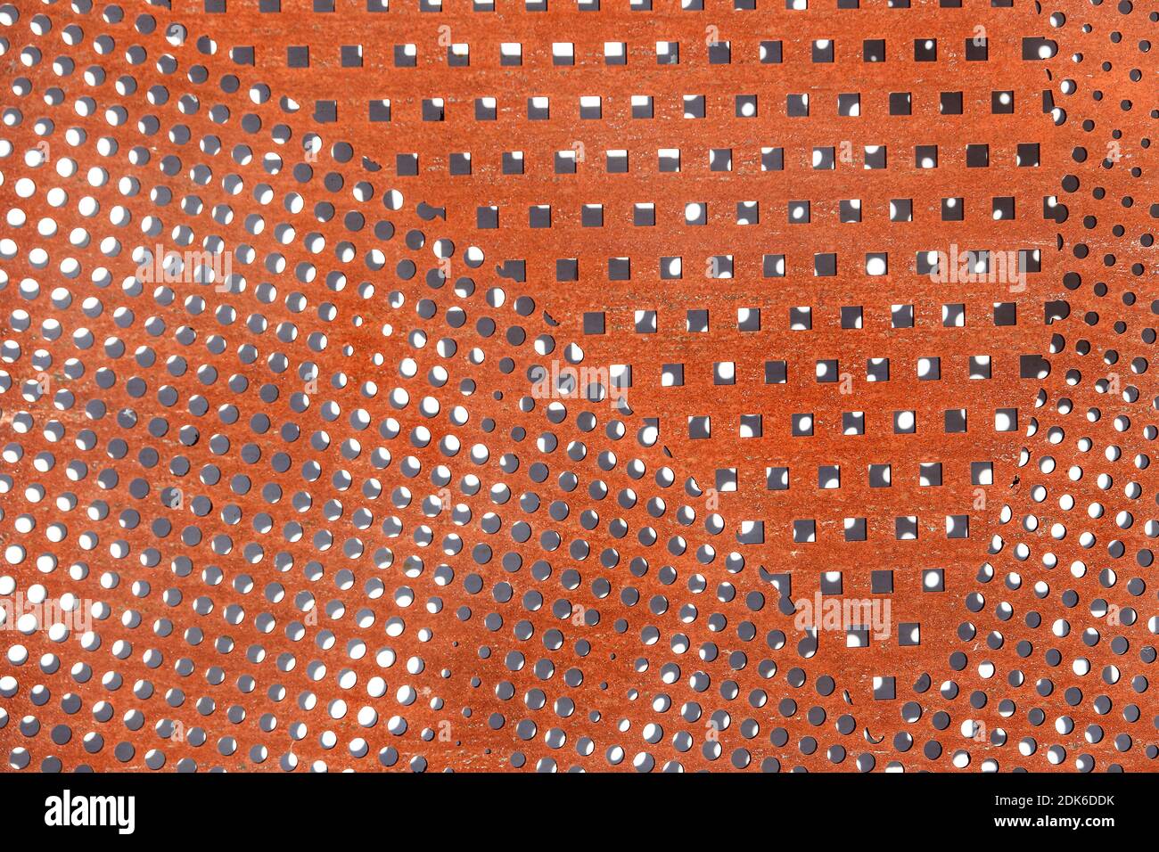 perforated metal rusty surface background Stock Photo - Alamy