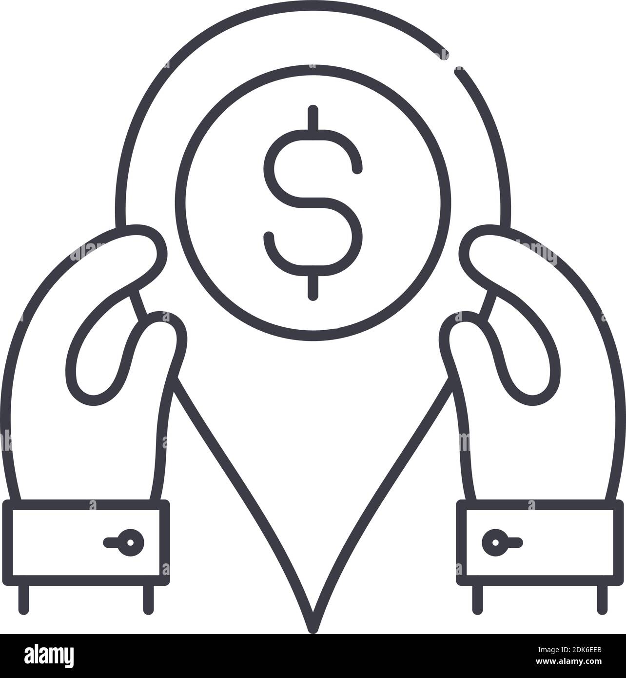 Invoice of service icon, linear isolated illustration, thin line vector ...