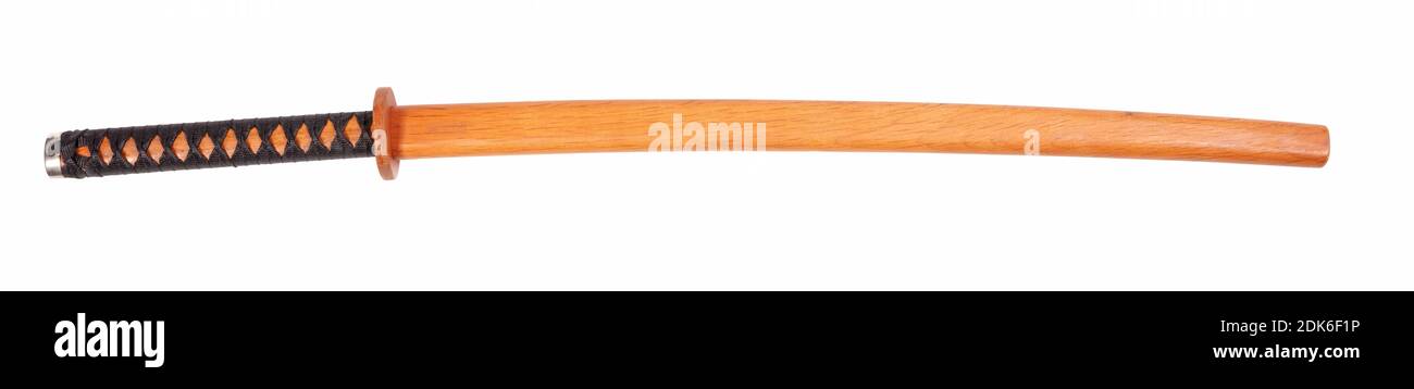 Wooden training sword isolated on a white background Stock Photo - Alamy