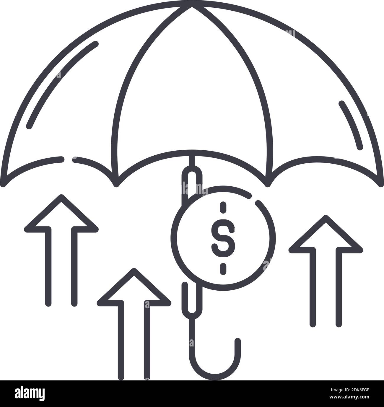 Investment protection icon, linear isolated illustration, thin line ...