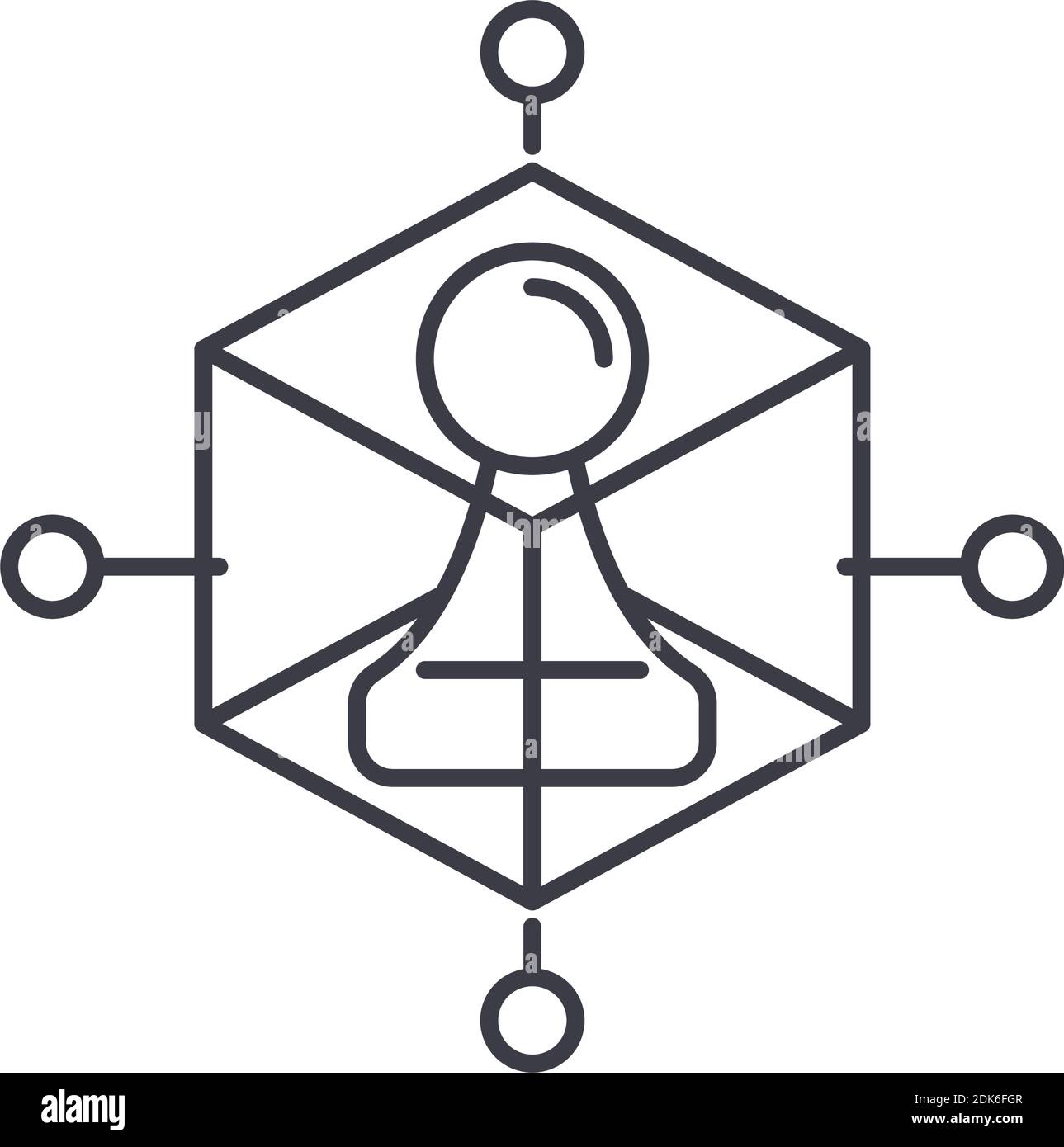 Information strategy icon, linear isolated illustration, thin line ...