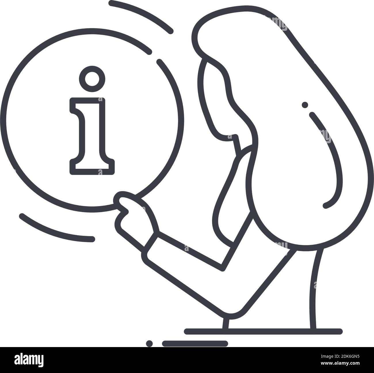 Information service icon, linear isolated illustration, thin line ...