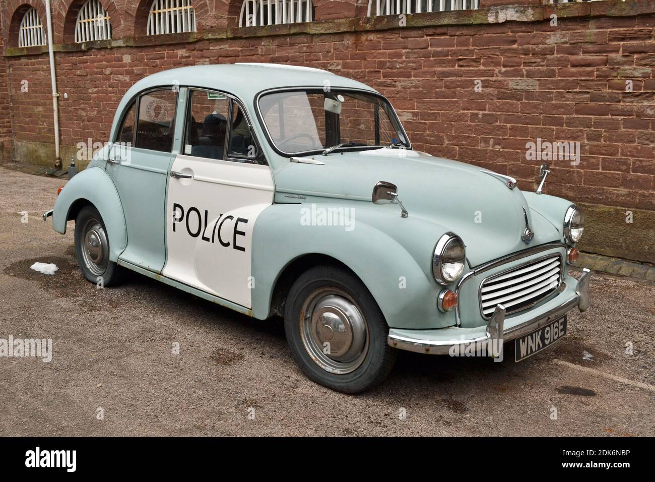 Old fashioned Police Car, Morris Minor, at Littledean Jail, Littledean ...