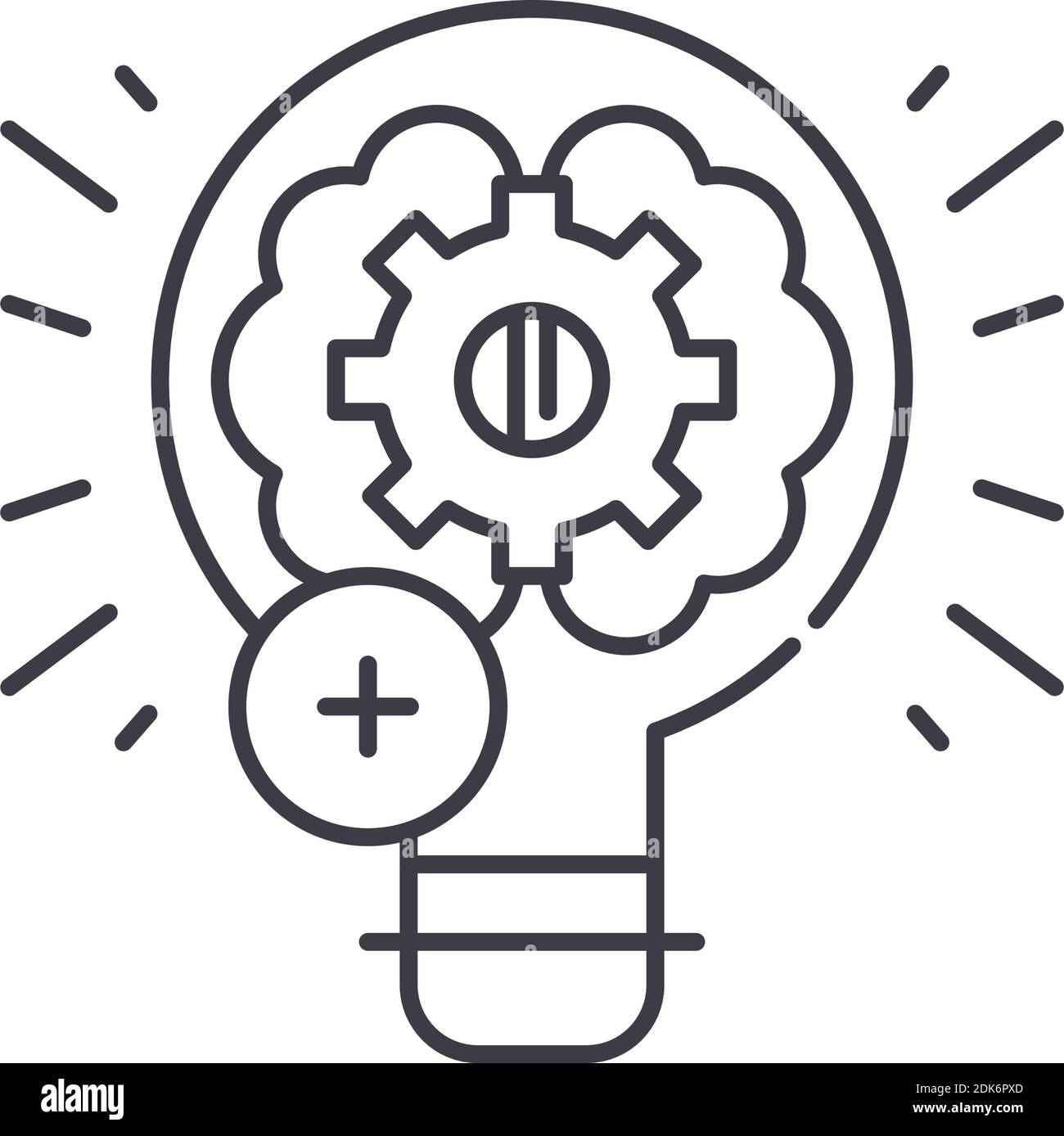 Innovation knowledge icon, linear isolated illustration, thin line ...