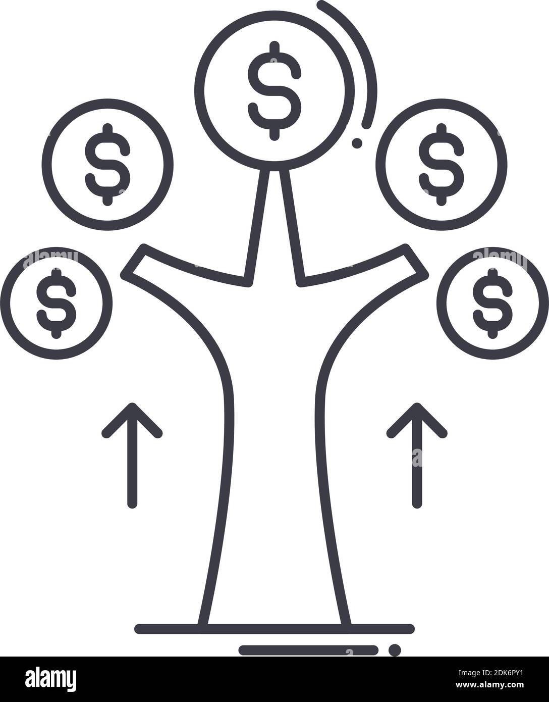Investment symbol icon, linear isolated illustration, thin line vector ...