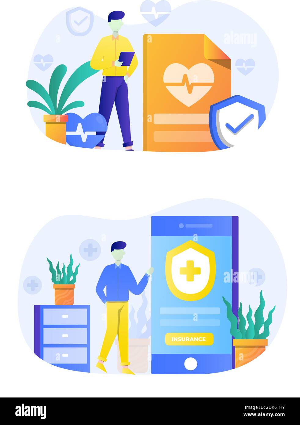 Health Insurance Flat Illustration Vector Graphic Stock Vector Image ...