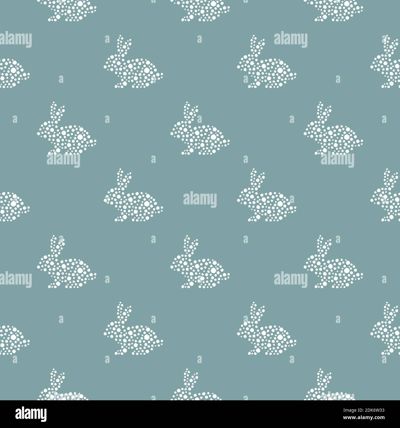 Seamless winter pattern with white bunnies made of snow. vector flat ...