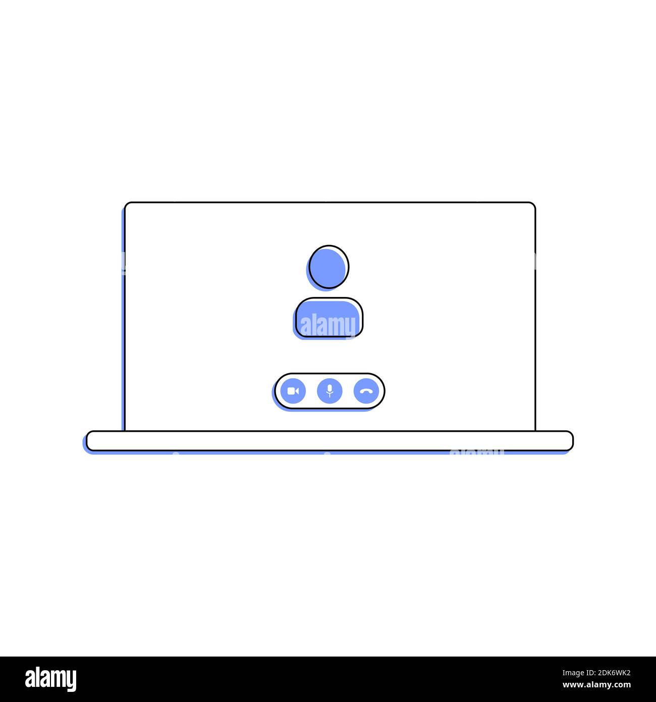 Video call icon laptop with buttons. Vector Stock Vector Image & Art ...