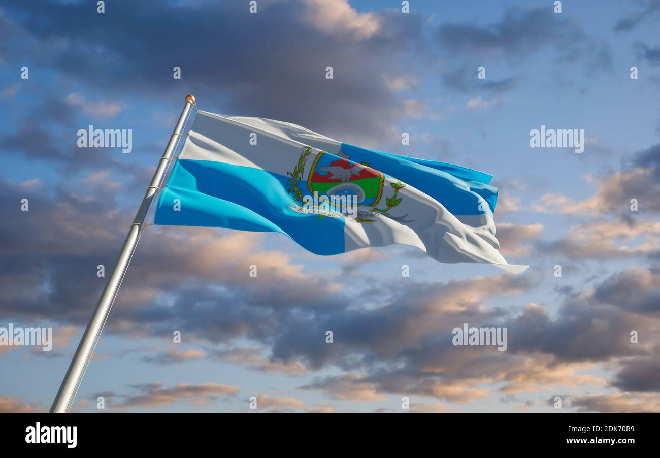 Rio De Janeiro Brazil State Flag. 3D artwork Stock Photo - Alamy