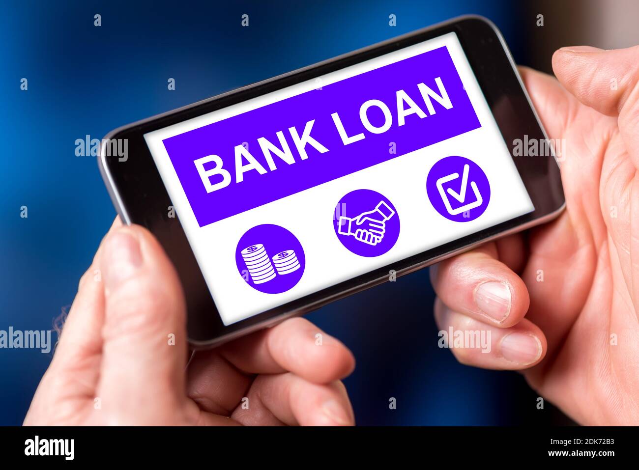 Smartphone screen displaying a bank loan concept Stock Photo - Alamy