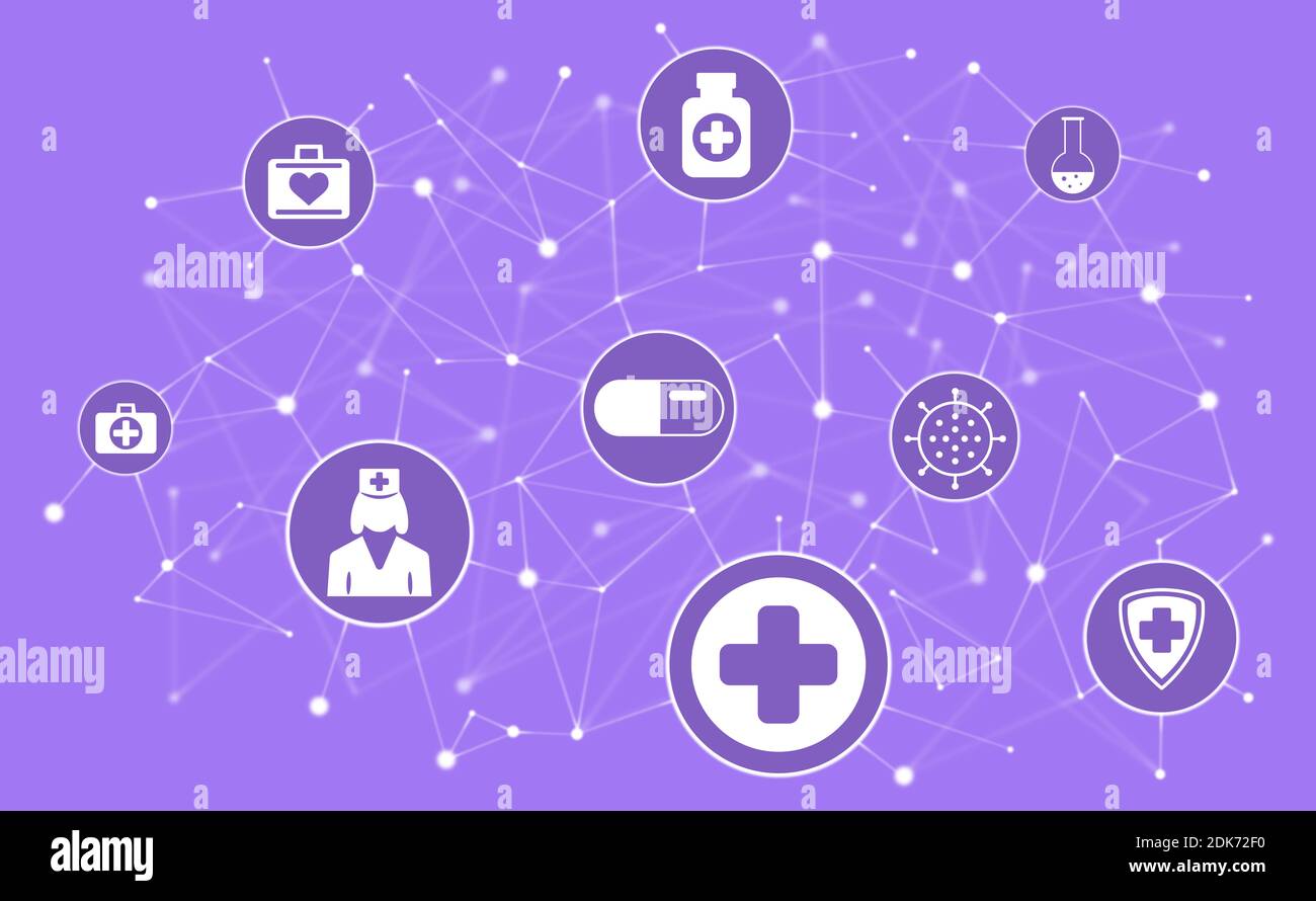 Concept of healthcare with connected icons Stock Photo - Alamy