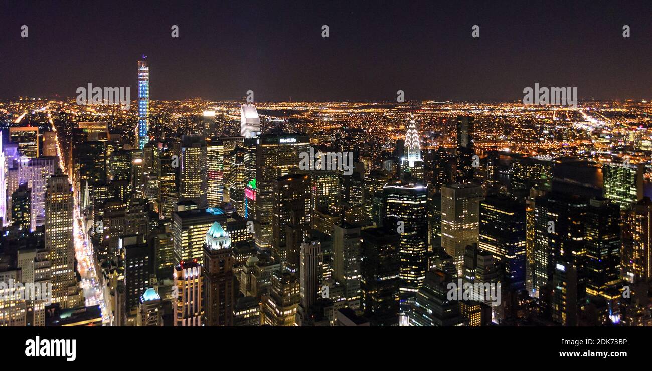 Aerial View of Futuristic Buildings and Towers in Manhattan, New York ...