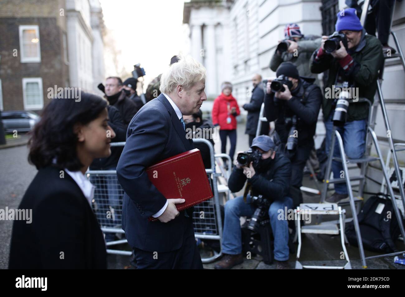 Prime Minister Boris Johnson arrives in Downing Street, London, ahead ...
