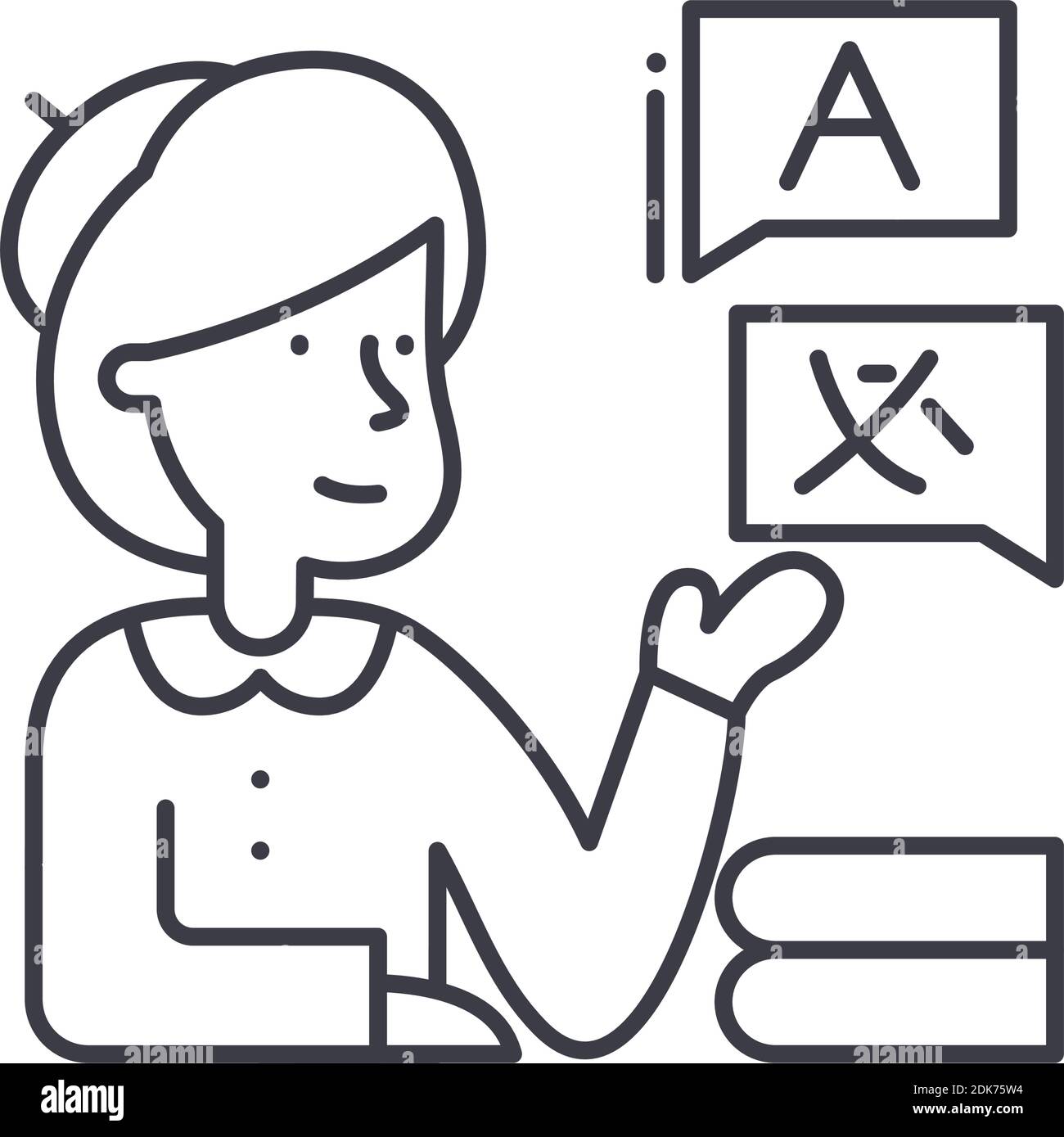 Interpreter icon, linear isolated illustration, thin line vector, web ...