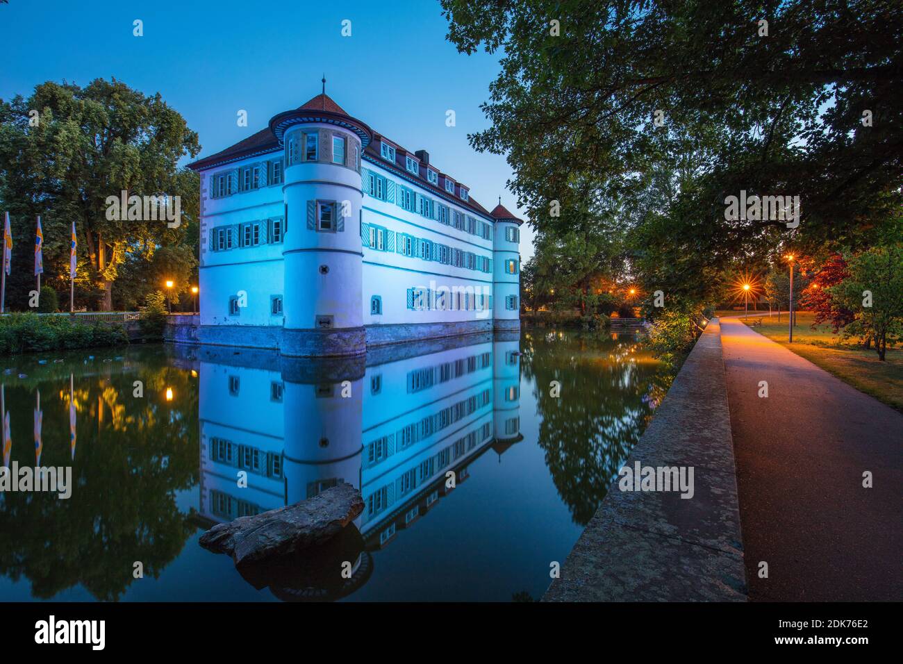 Germany, Baden-Wuerttemberg, Bad Rappenau. Moated castle Stock Photo ...
