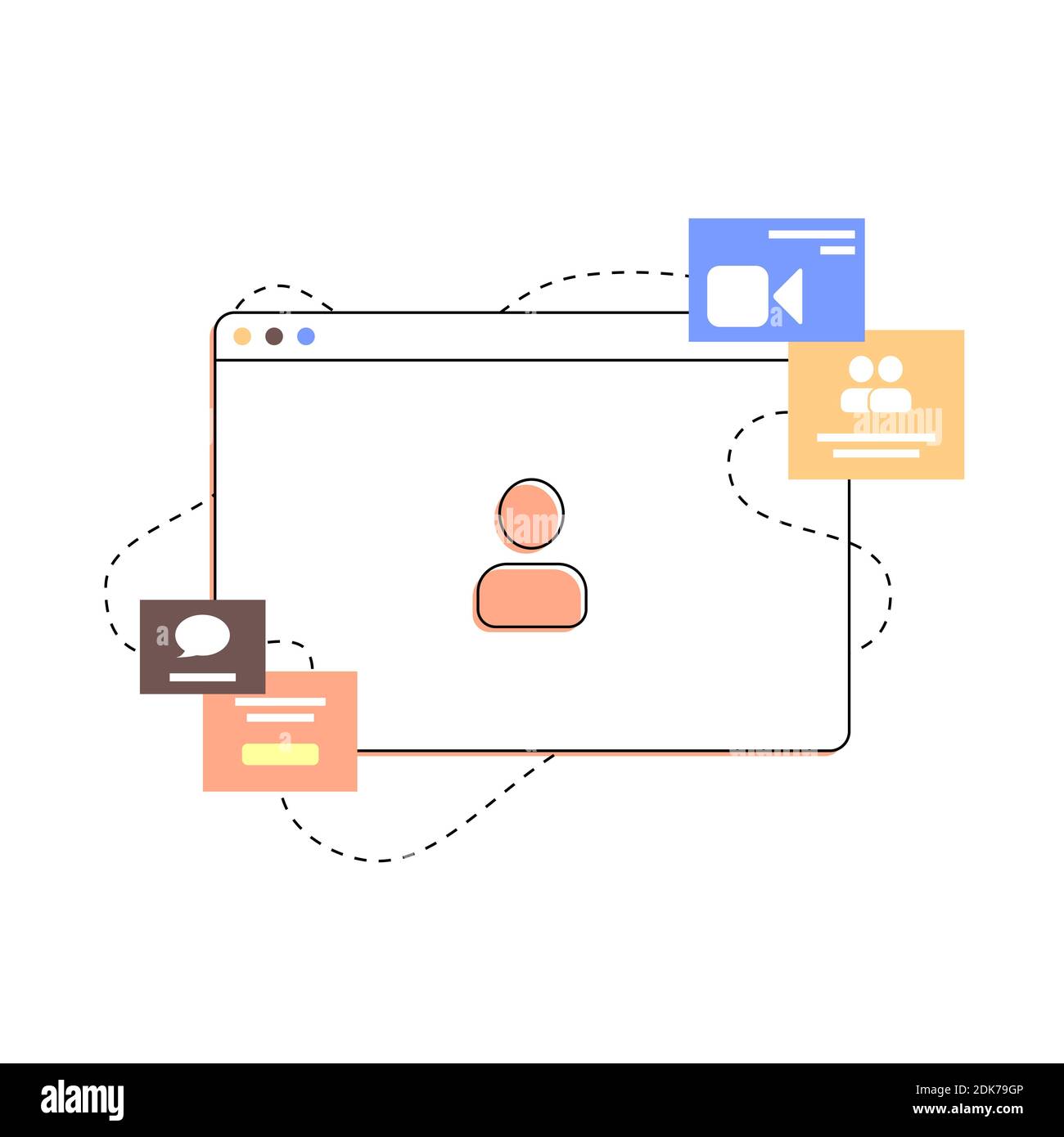 Video call template meeting Cut Out Stock Images & Pictures - Alamy