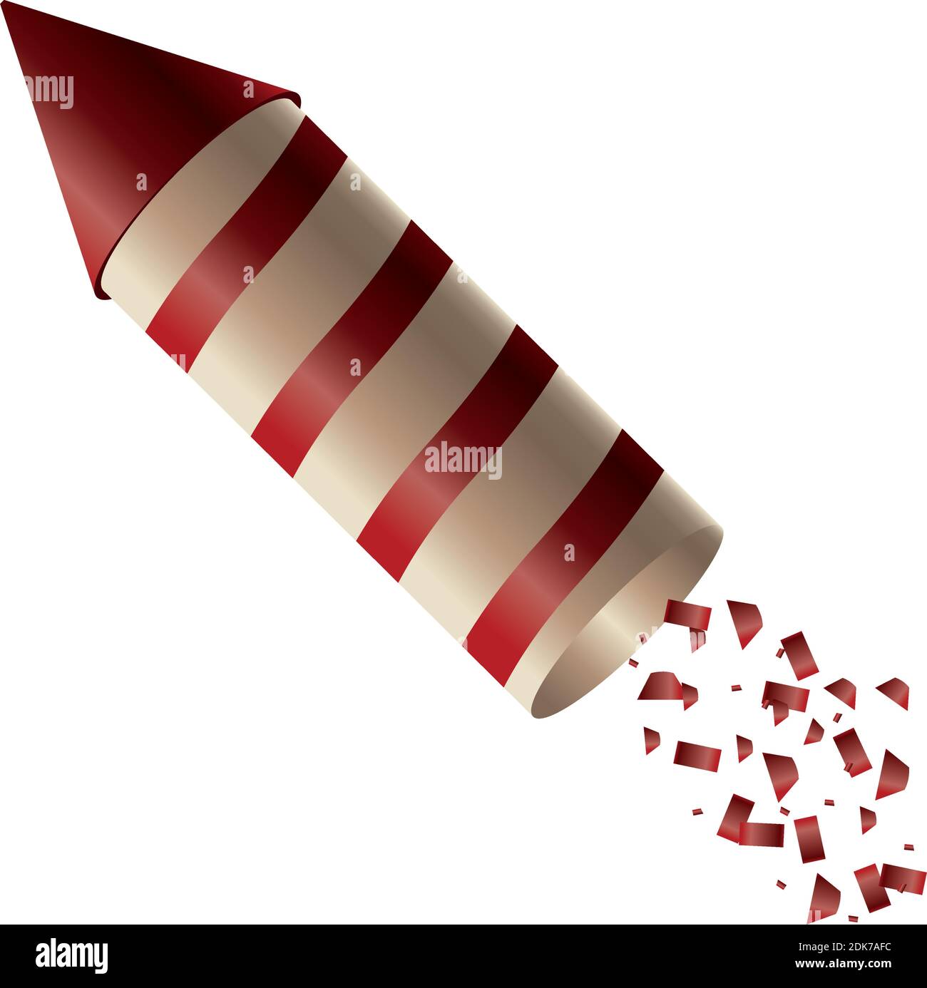 firework rocket with confetti celebration party icon vector ...