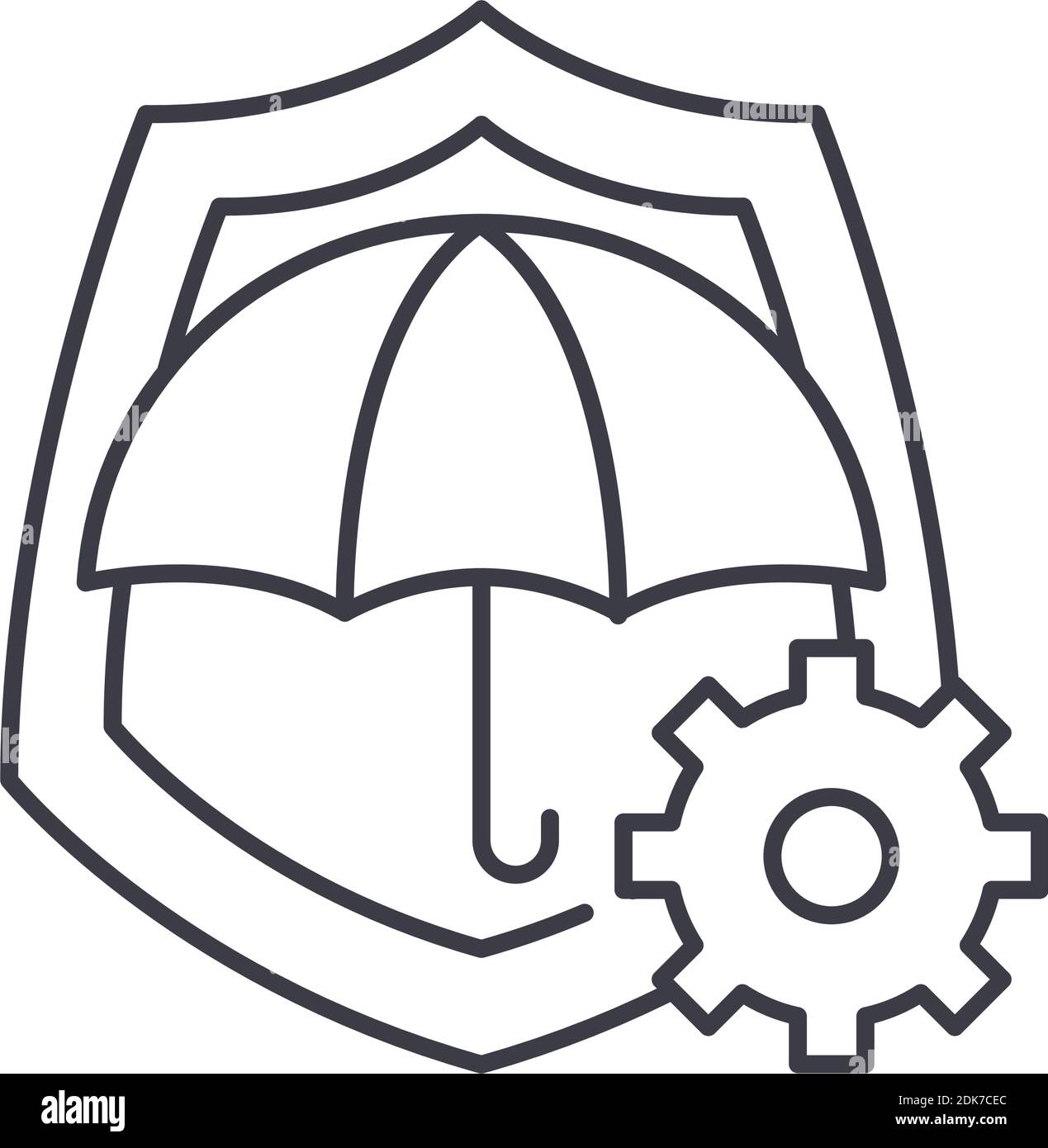 Insurance management icon, linear isolated illustration, thin line ...