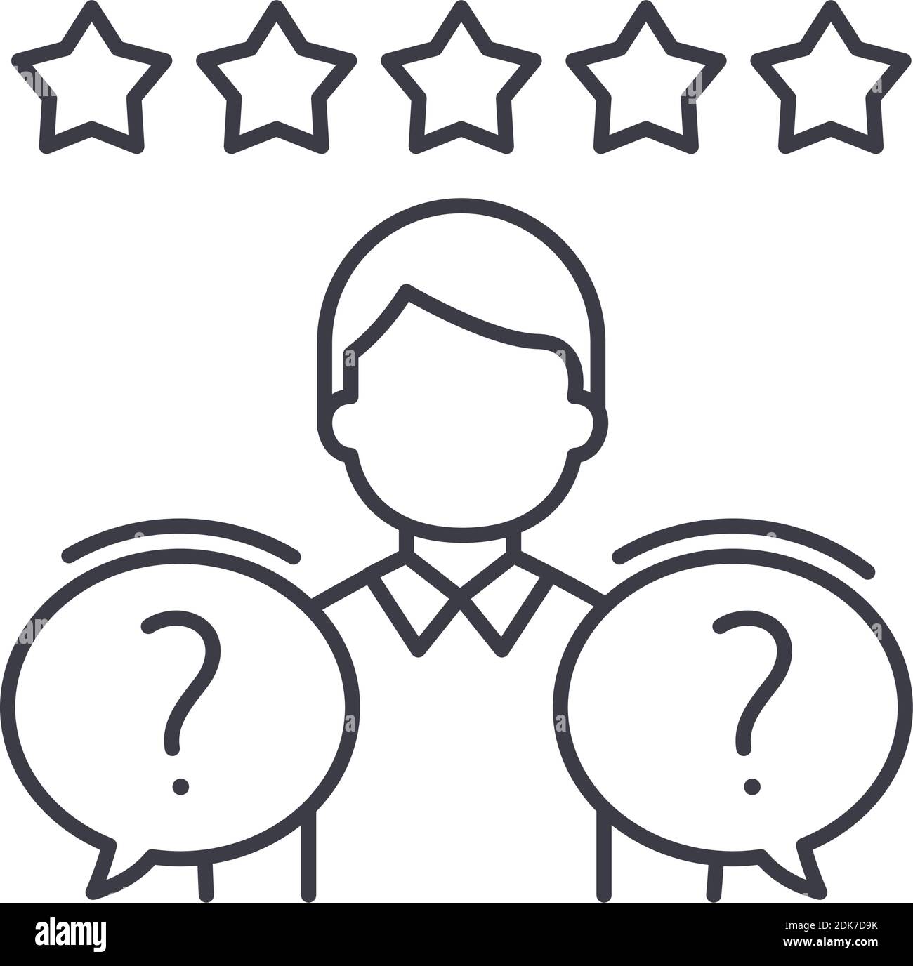 Interview rating icon, linear isolated illustration, thin line vector ...