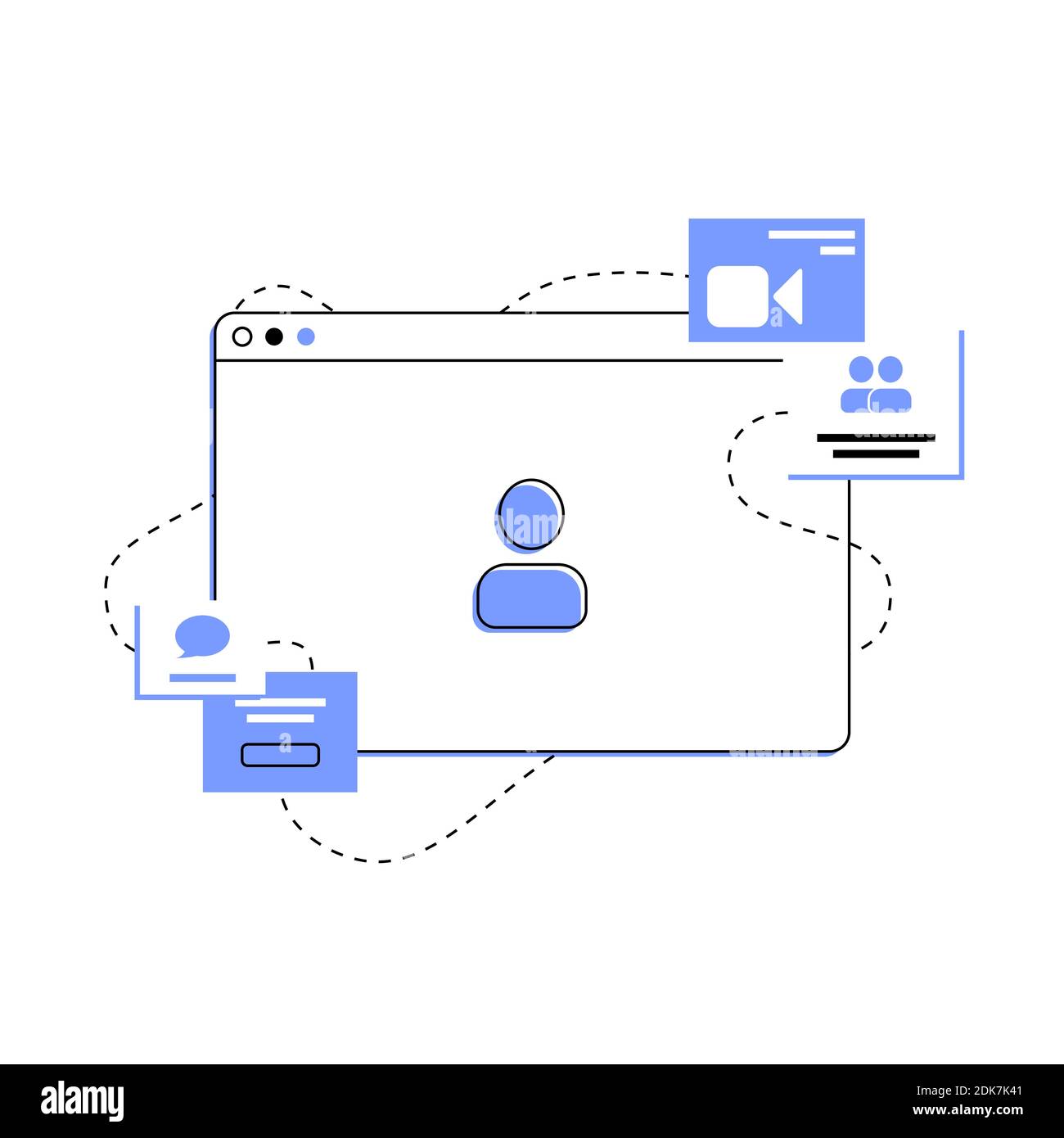 Video call template meeting Cut Out Stock Images & Pictures - Alamy