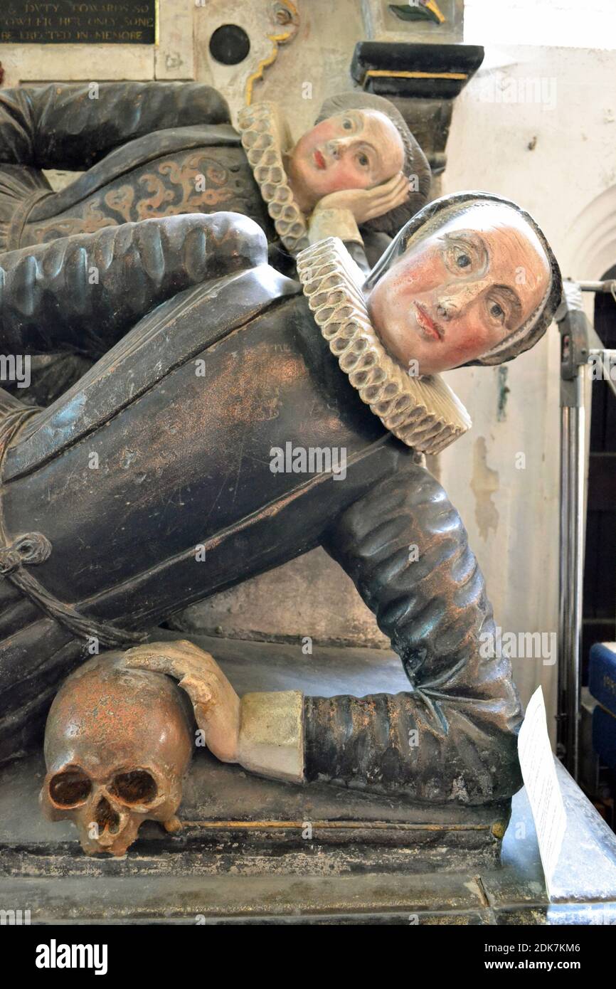 Statue inside the chapel at Hatfield House, Hatfield, Hertfordshire, UK ...