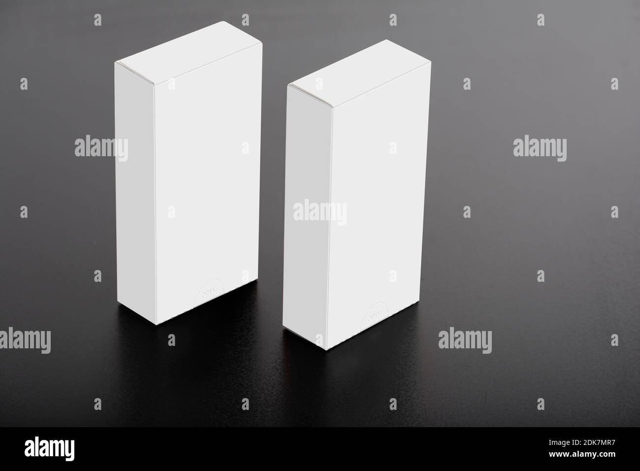 White boxes package on table, editable mock-up series ready for your ...