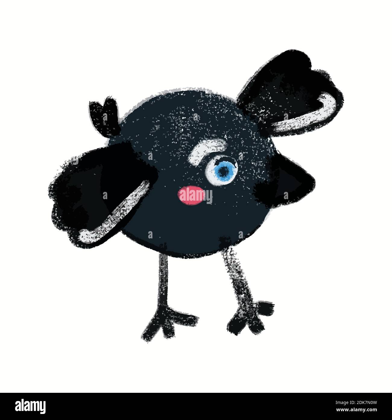 Illustration of funny cartoon circle dark bird Stock Vector Image & Art ...