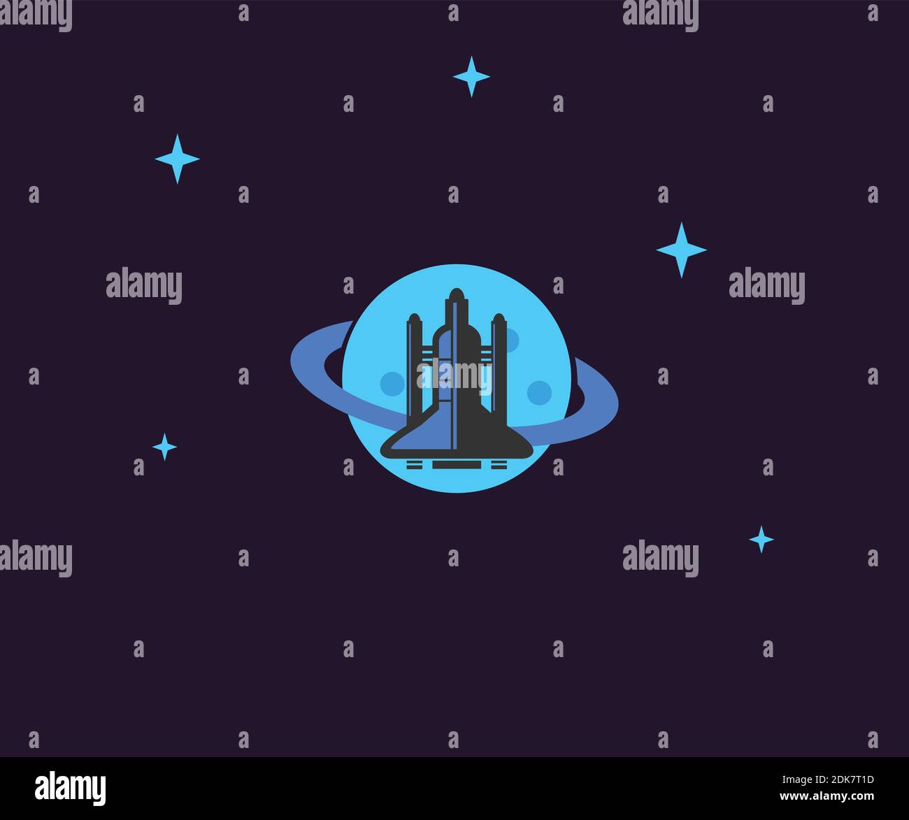 Space symbol icon with rocket and space design illustrations Stock ...